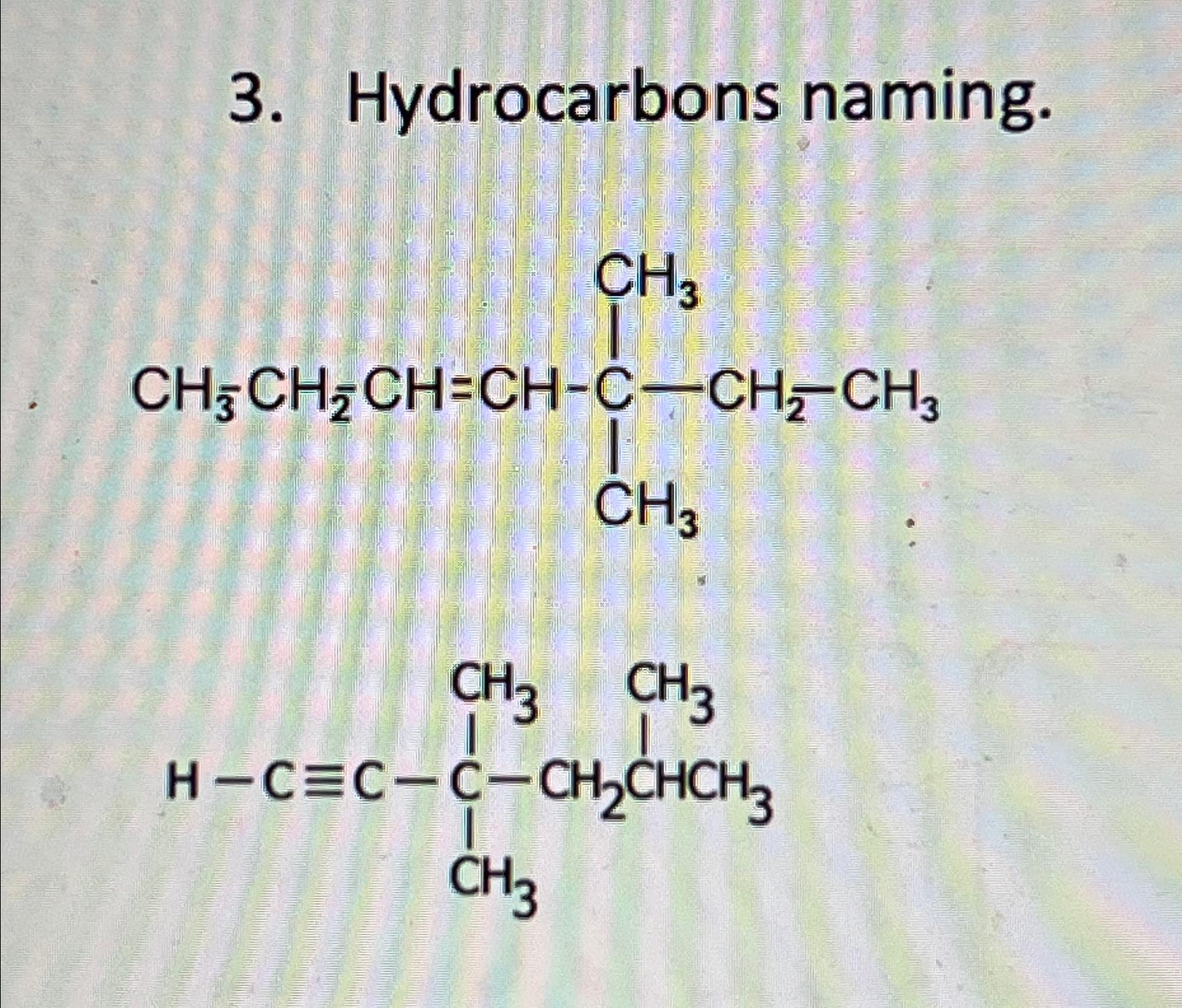 Solved Hydrocarbons naming. | Chegg.com