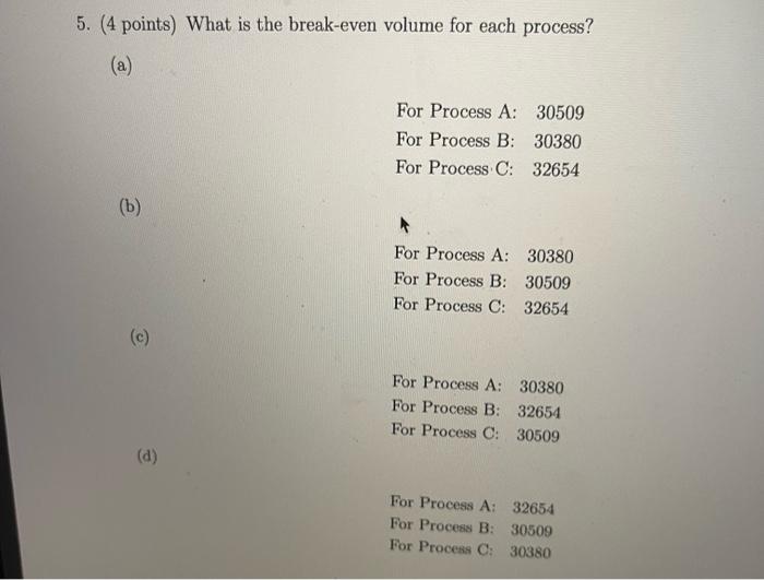 Solved (Use this information to answer questions 3 to 5): | Chegg.com