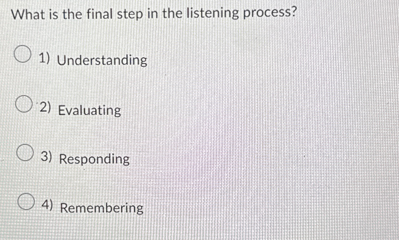 What is the final step in the listening | Chegg.com