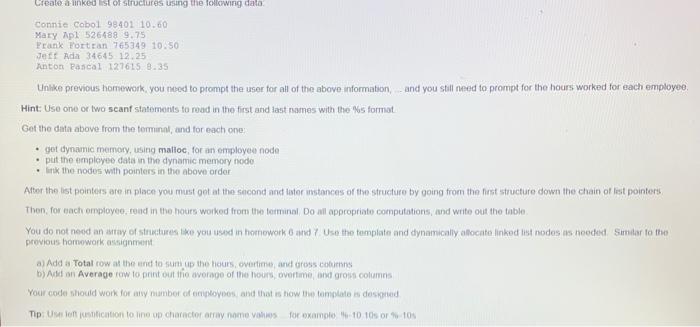 Solved DYNAMIC LINKED LISTS WITH POINTERS Write a program | Chegg.com