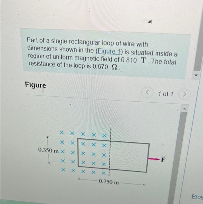 Solved Part Of A Single Rectangular Loop Of Wire With 