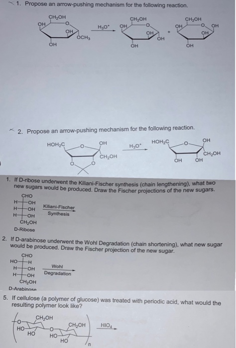 Solved 1. Propose an arrow.pushing mechanism for the | Chegg.com