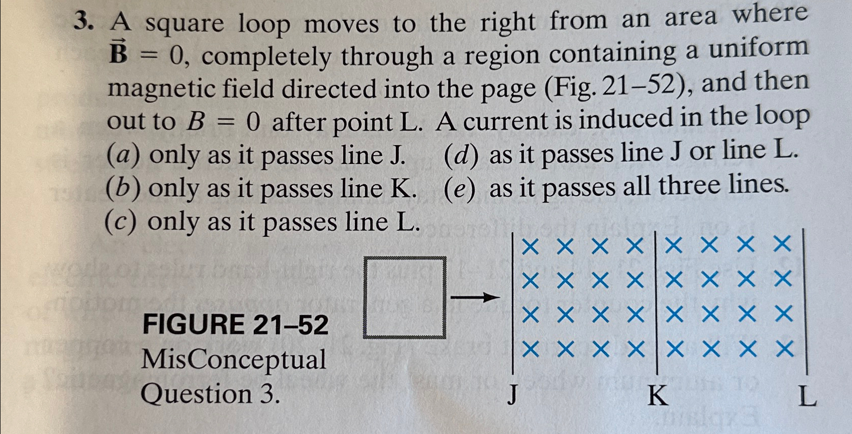 Solved A square loop moves to the right from an area where | Chegg.com