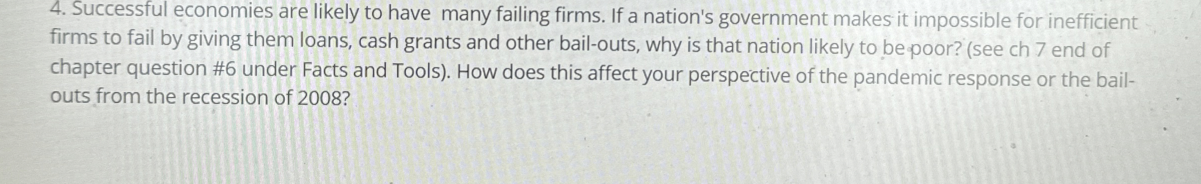 Solved Successful economies are likely to have many failing | Chegg.com