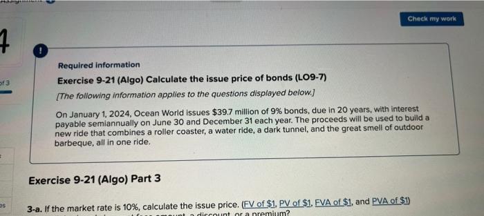 Solved Required information Exercise 9-21 (Algo) Calculate | Chegg.com