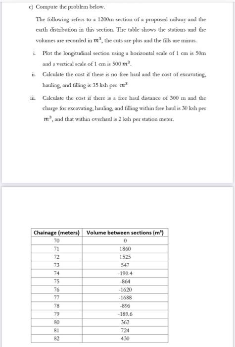 Solved c) Compute the problem below. The following refers to | Chegg.com