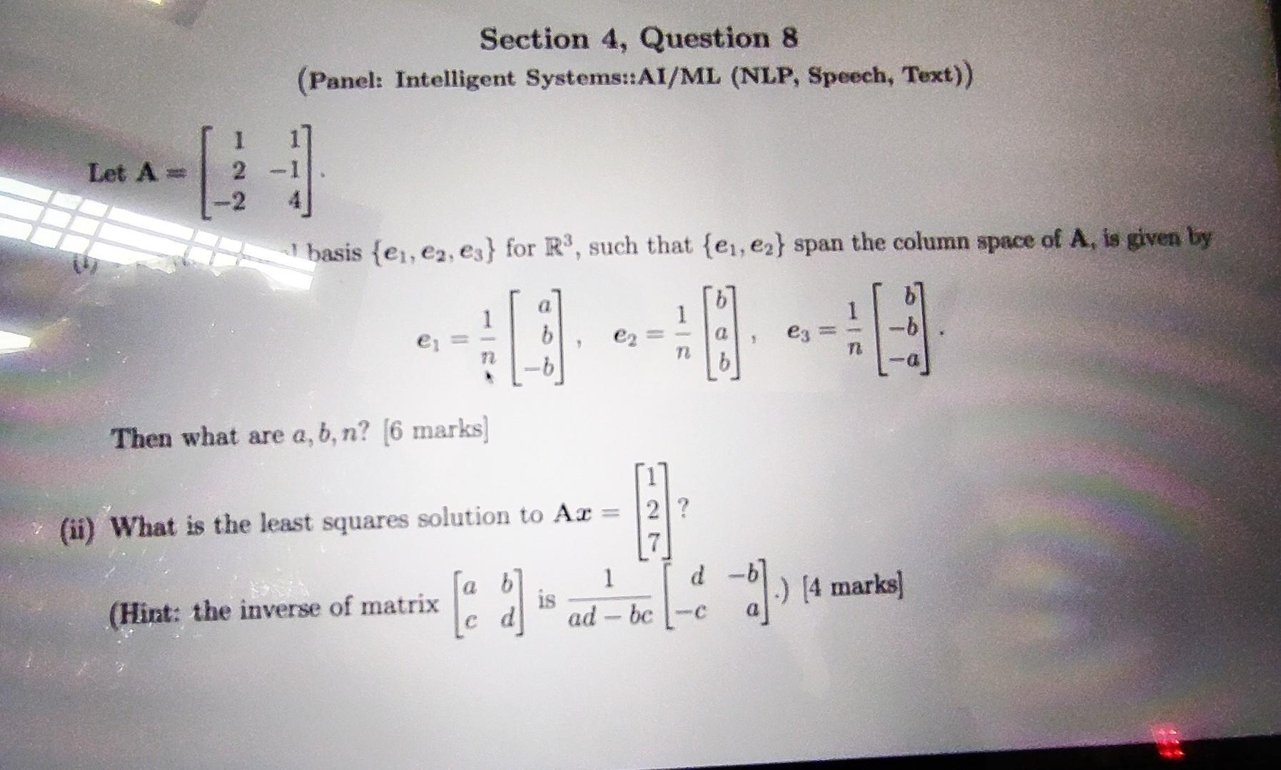 Solved Section 4, Question 8 (Panel: Intelligent | Chegg.com