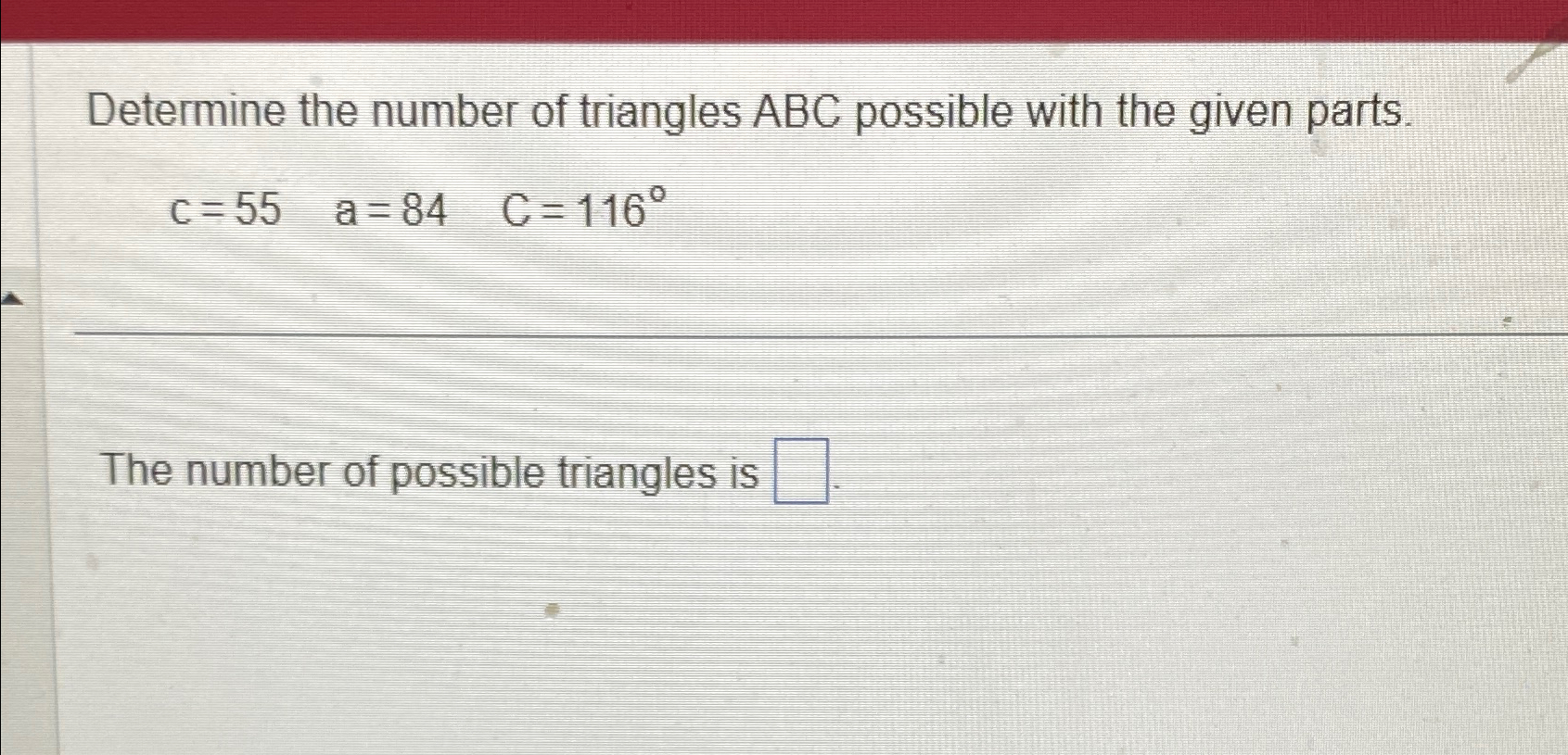 Solved Determine the number of triangles ABC possible with | Chegg.com