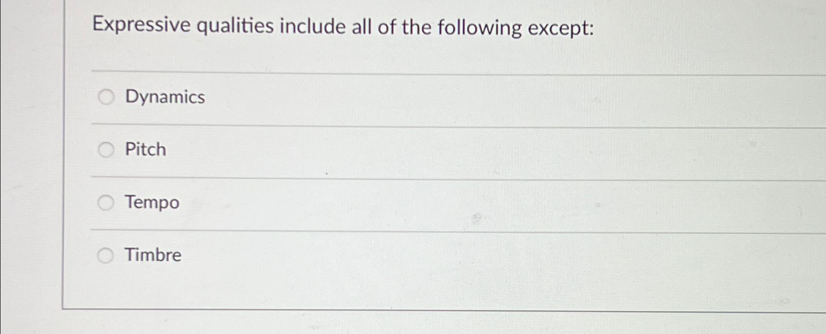 Solved Expressive qualities include all of the following | Chegg.com