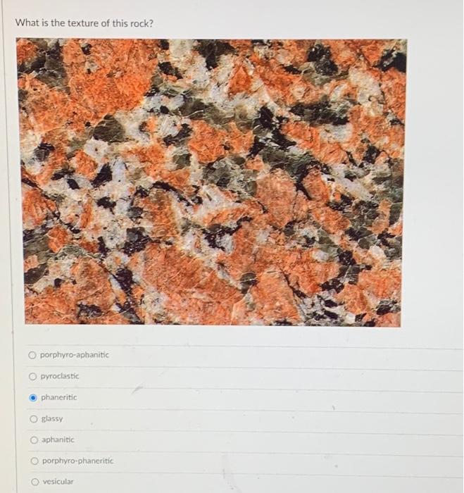 Solved What is the texture of this rock? porphyro-aphanitic | Chegg.com