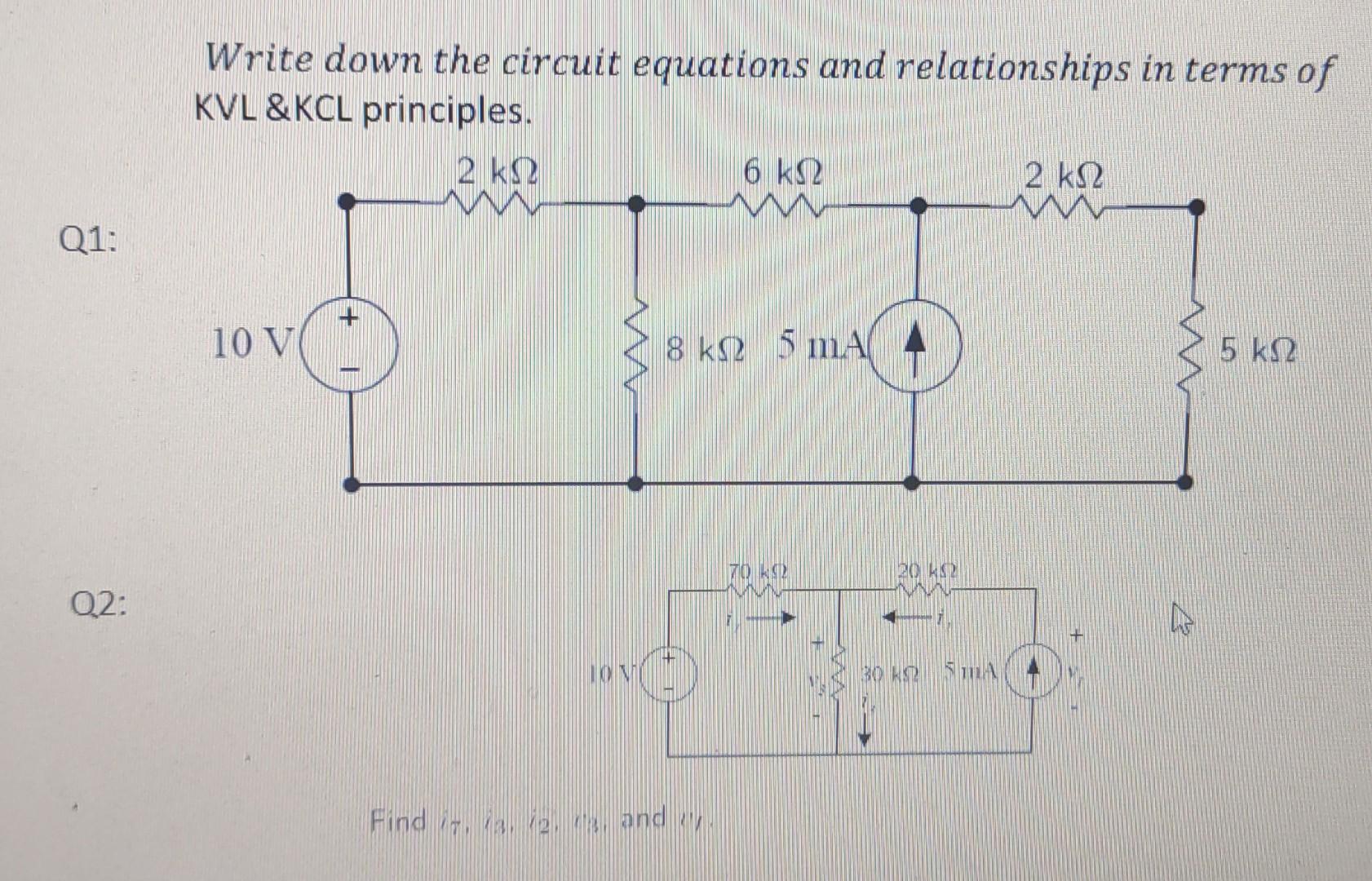 Solved Write down the cicuit equations and relationships in | Chegg.com
