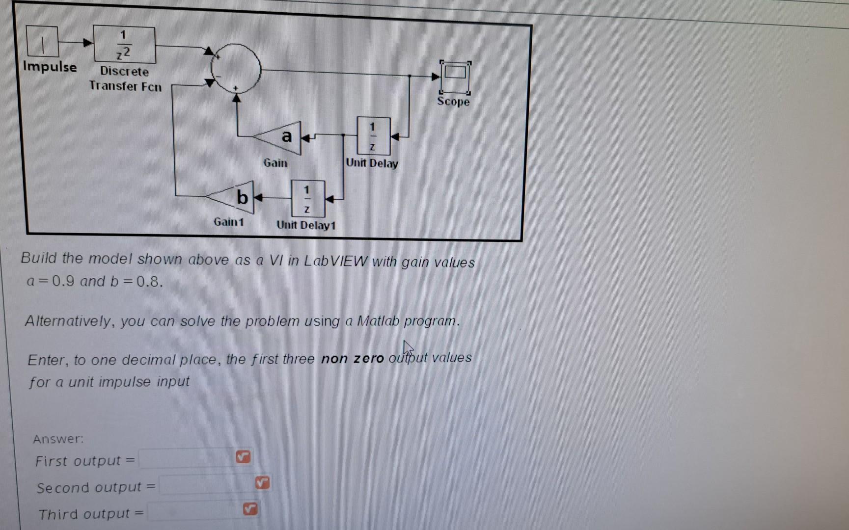 Solved Build the model shown above as a VI in LabVIEW with | Chegg.com
