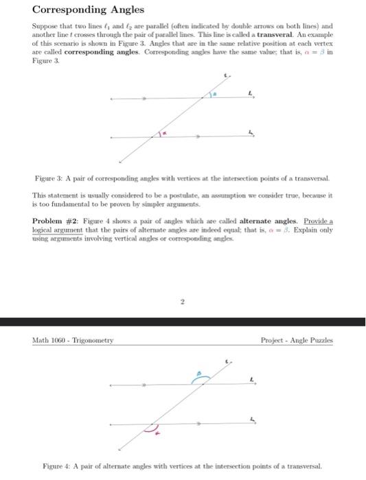 Solved Vertical Angles Suppose that any two lines ℓ1 and ℓ2 | Chegg.com