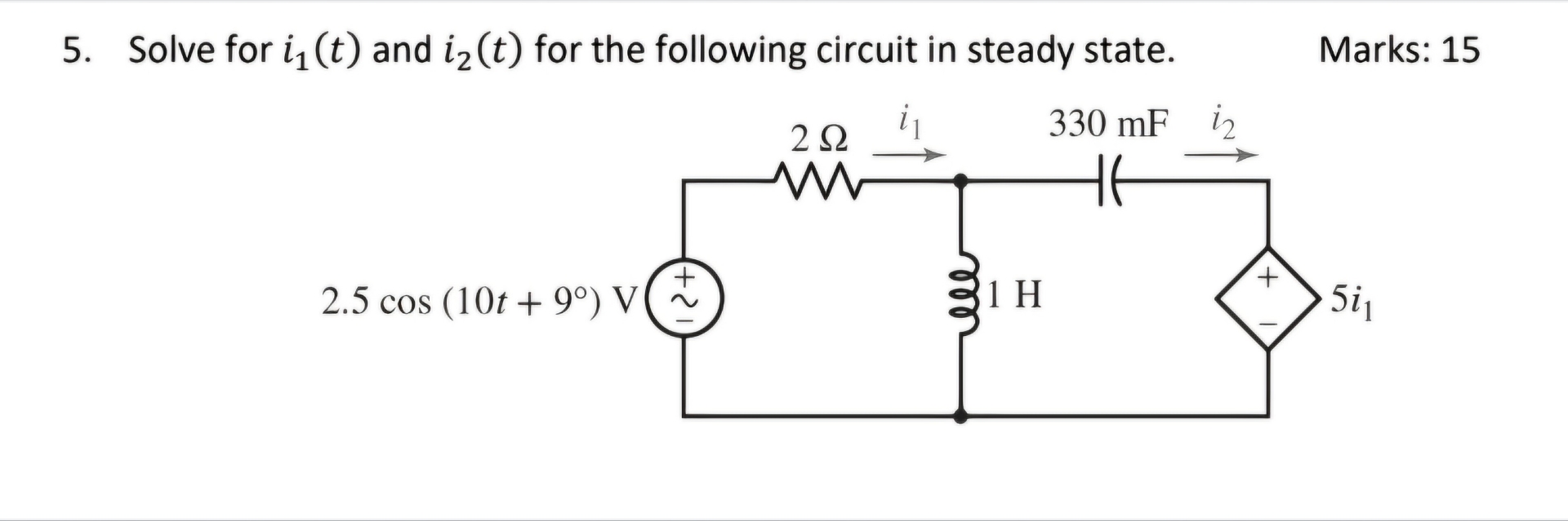Solved Solve for i1(t) ﻿and i2(t) ﻿for the following circuit | Chegg.com