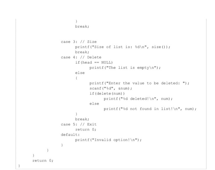 Solved Test program for the list implementation To | Chegg.com