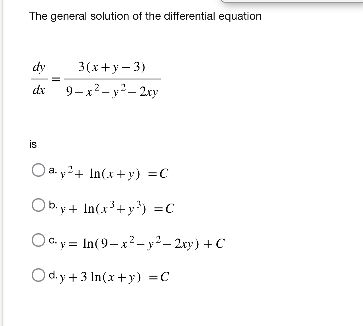 Solved The general solution of the differential | Chegg.com
