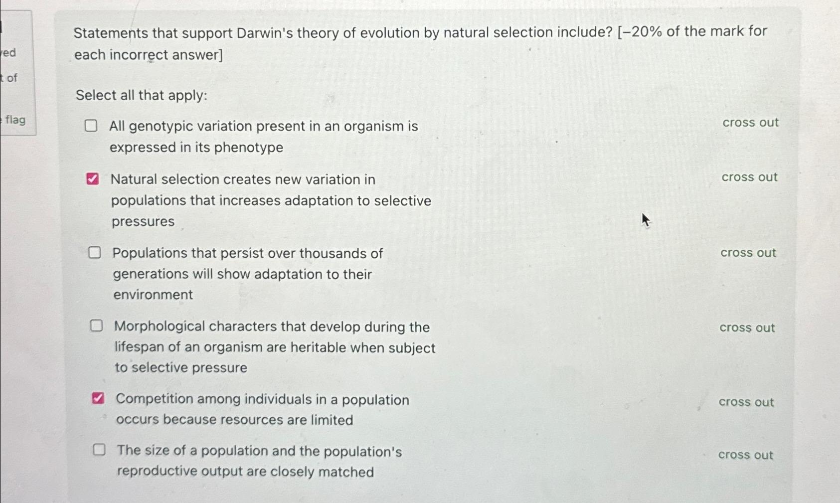 Solved Statements that support Darwin's theory of evolution | Chegg.com