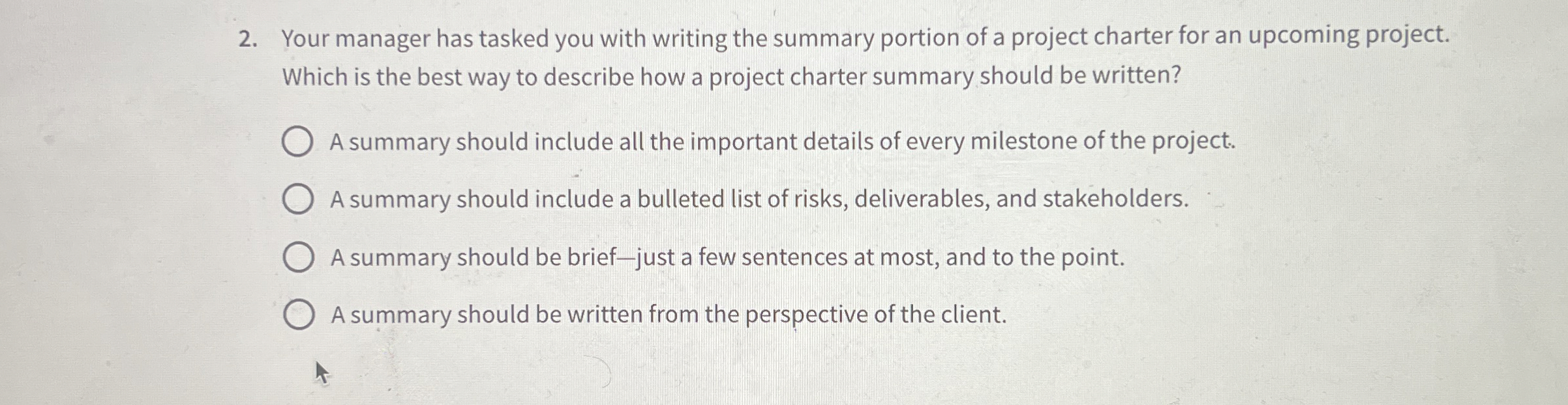Solved Your manager has tasked you with writing the summary | Chegg.com