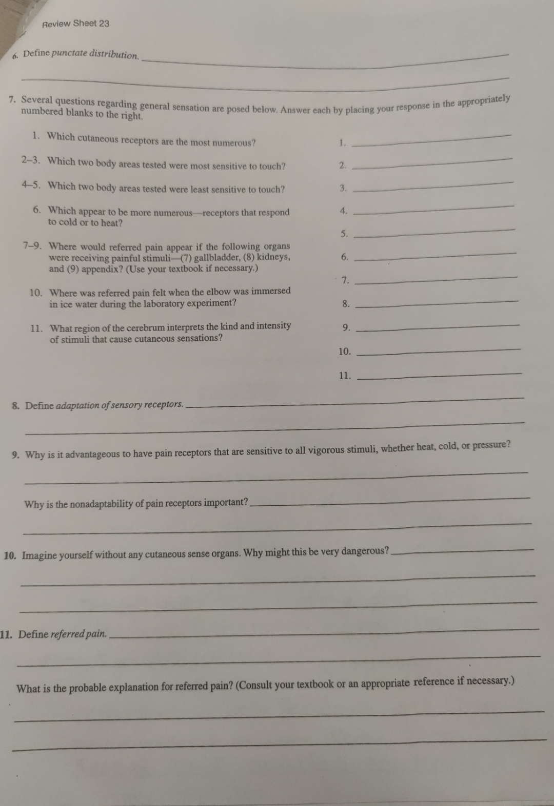 Solved Review Sheet 236. ﻿Define punctate distribution. | Chegg.com