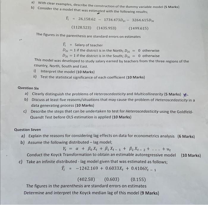 Solved a) With clear examples, describe the construction of | Chegg.com