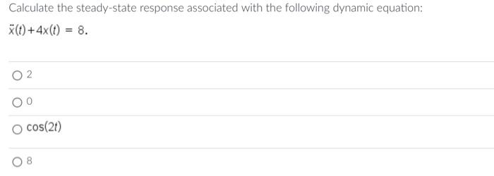 Solved Calculate the steady-state response associated with | Chegg.com