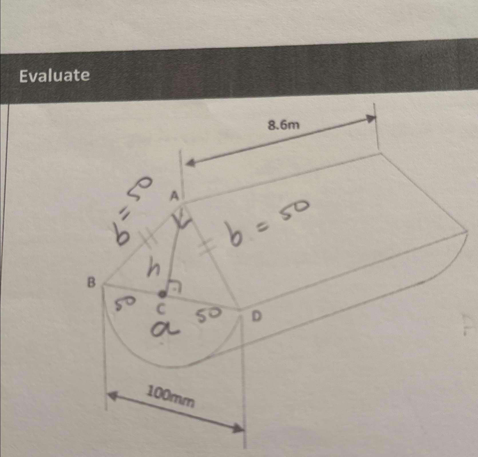 Solved Determine the volume of the prisma in cubic | Chegg.com