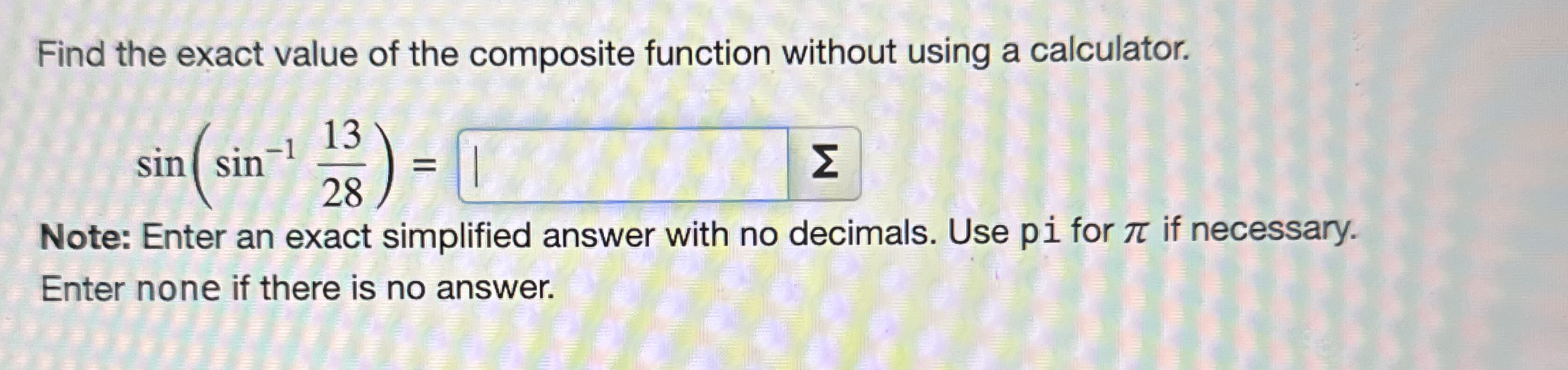 Solved Find the exact value of the composite function | Chegg.com