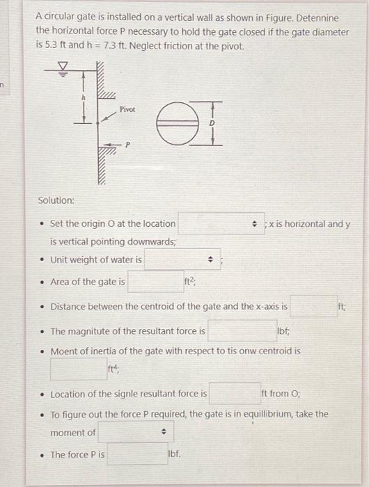 Solved A circular gate is installed on a vertical wall as | Chegg.com