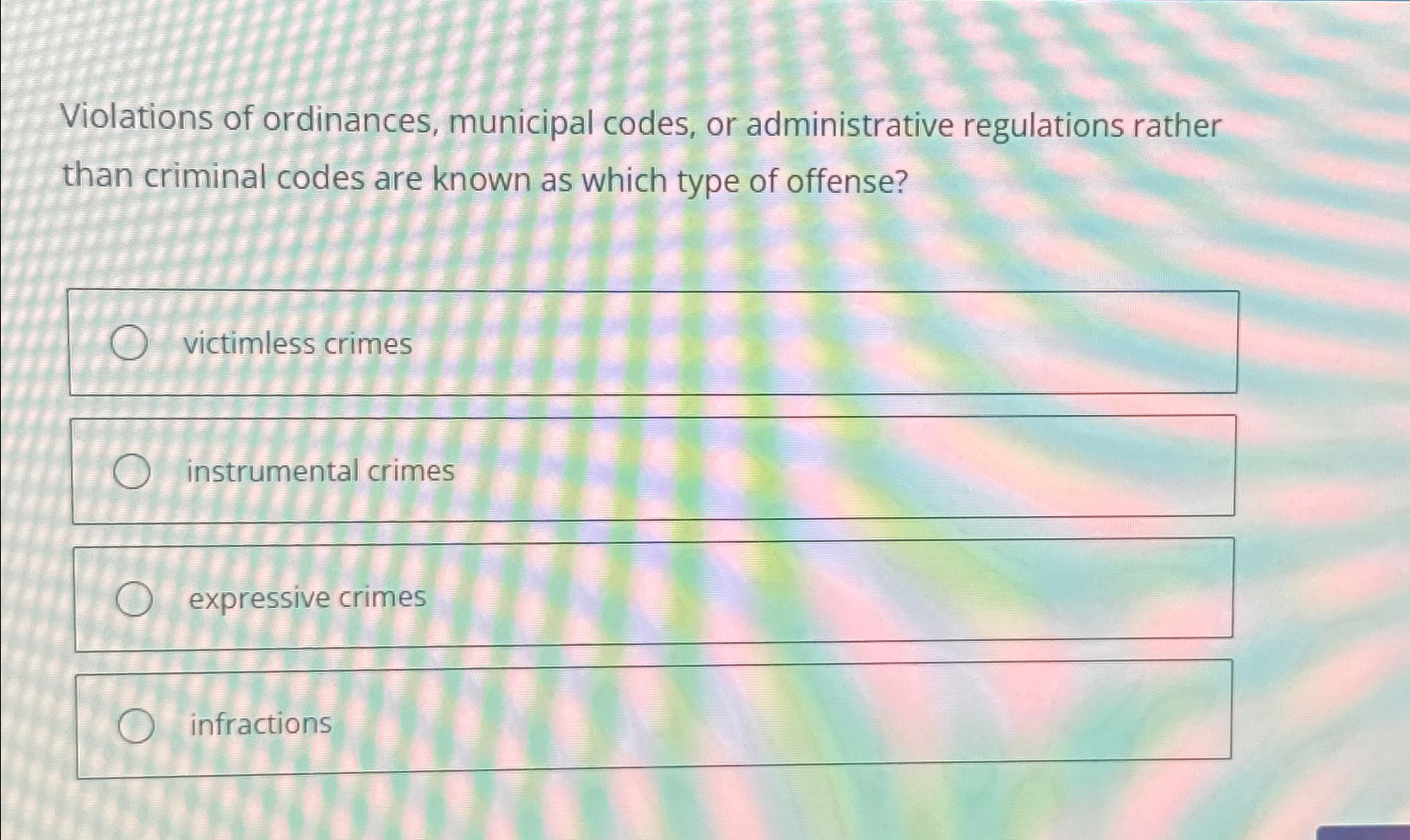 Solved Violations of ordinances, municipal codes, or | Chegg.com