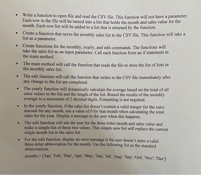 Chapter 08 Monthly Sales Add exception handling to | Chegg.com