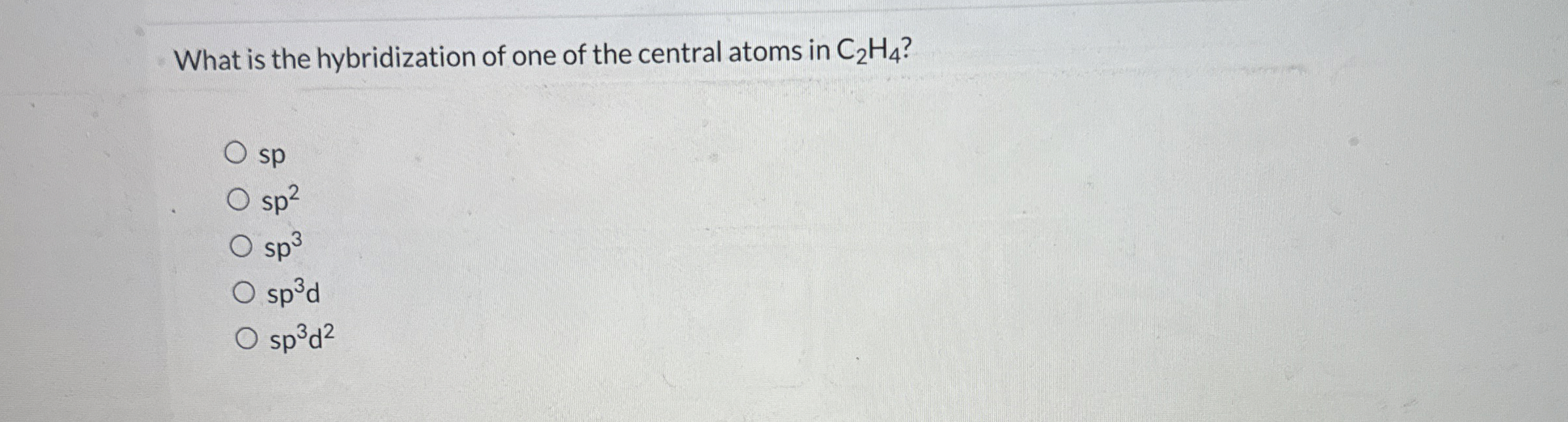 Solved What is the hybridization of one of the central atoms | Chegg.com