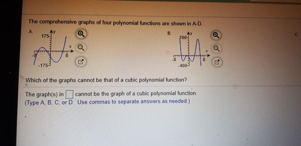 Solved The comprehensive graphs of four polynomial functions | Chegg.com