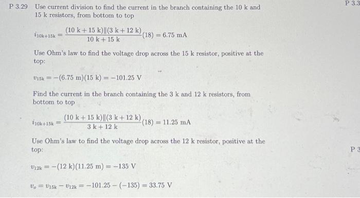 Solved 3.29 Use current division to find the current in the | Chegg.com