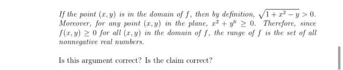 Solved 7. Let f(x,y) = 14:2-1 a. What is the implied domain | Chegg.com