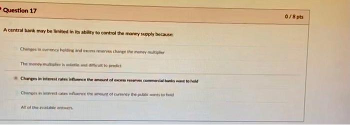 Solved Question 8 0/8 pts Assuming other factors are | Chegg.com