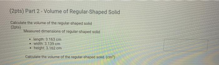Solved (8pts) Part 1 - Density of Unknown Liquid Calculate | Chegg.com