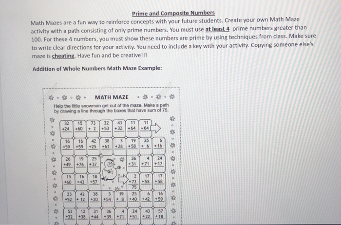 Prime and Composite Numbers Math Mazes are a fun way | Chegg.com