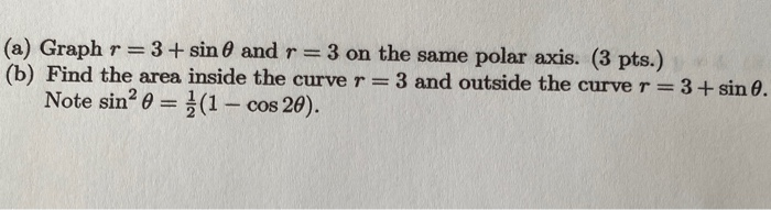 Solved (a) Graph r=3+ sin @ and r=3 on the same polar axis. | Chegg.com