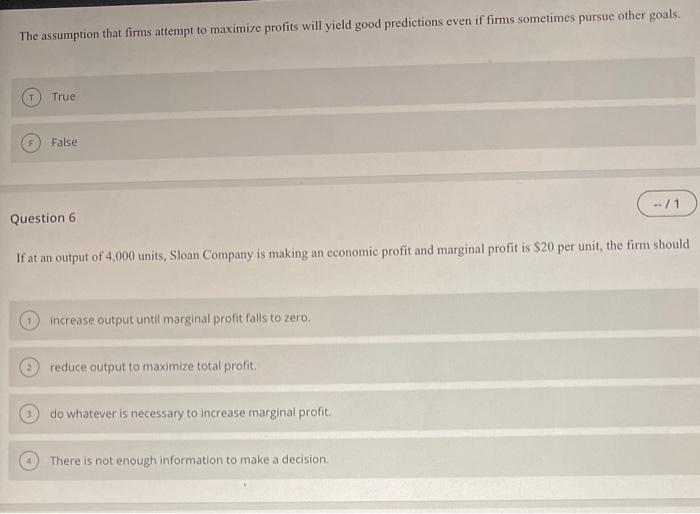 Solved The assumption that firms attempt to maximize profits | Chegg.com