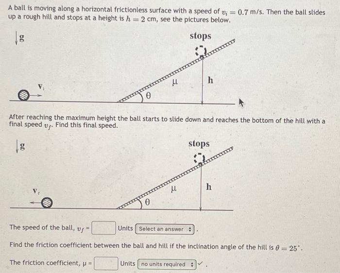 Solved A ball is moving along a horizontal frictionless | Chegg.com
