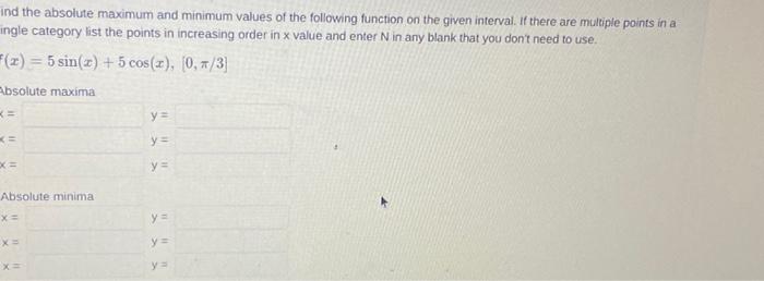 Solved Ind The Absolute Maximum And Minimum Values Of The