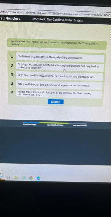Solved Put The Steps Into The Correct Order To Trace The