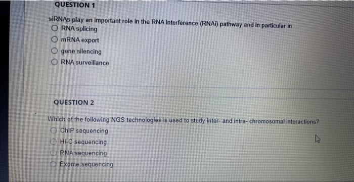 Solved siRNAs play an important role in the RNA interference | Chegg.com