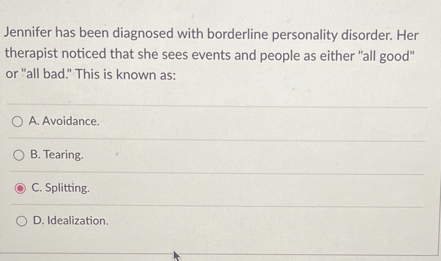 Solved Jennifer has been diagnosed with borderline | Chegg.com