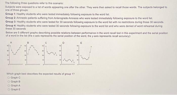 Solved The following three questions refer to this scenario: | Chegg.com