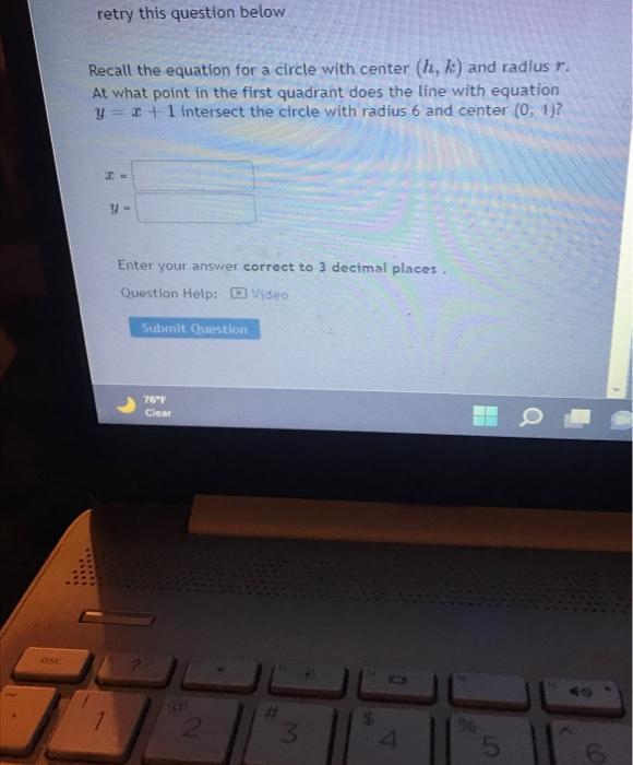 Solved retry this question below Recall the equation for a | Chegg.com