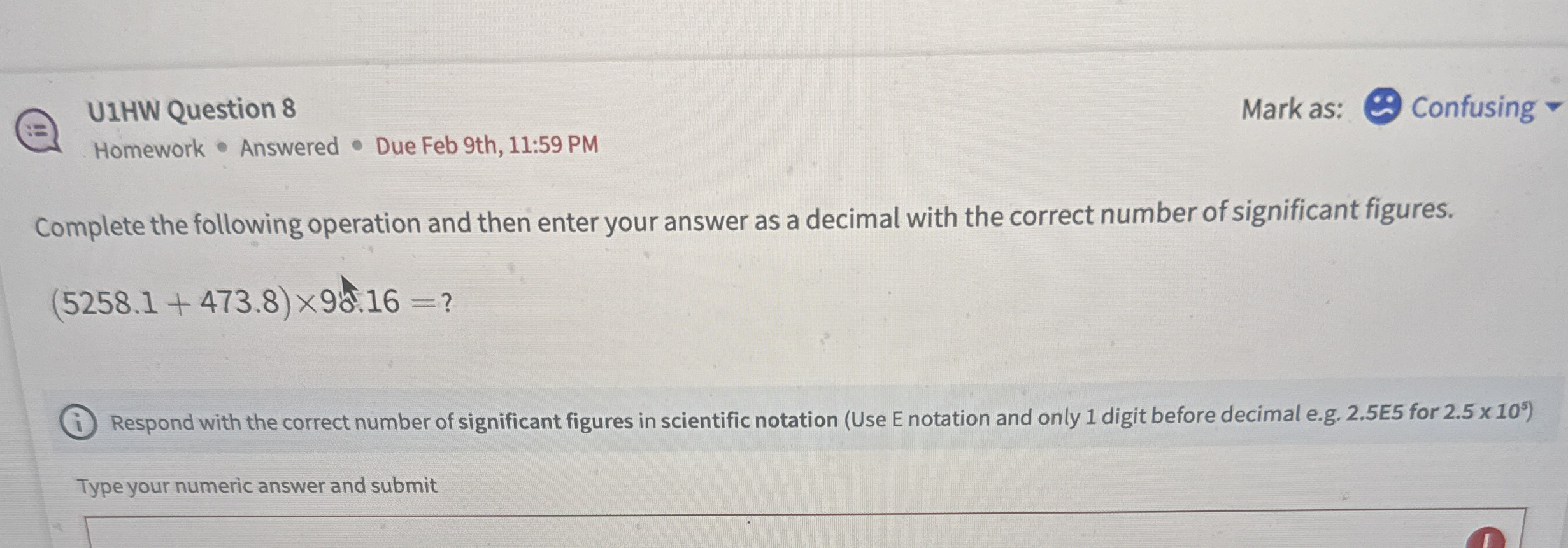 Solved U1HW Question 8Mark as:ConfusingHomework • ﻿Answered | Chegg.com