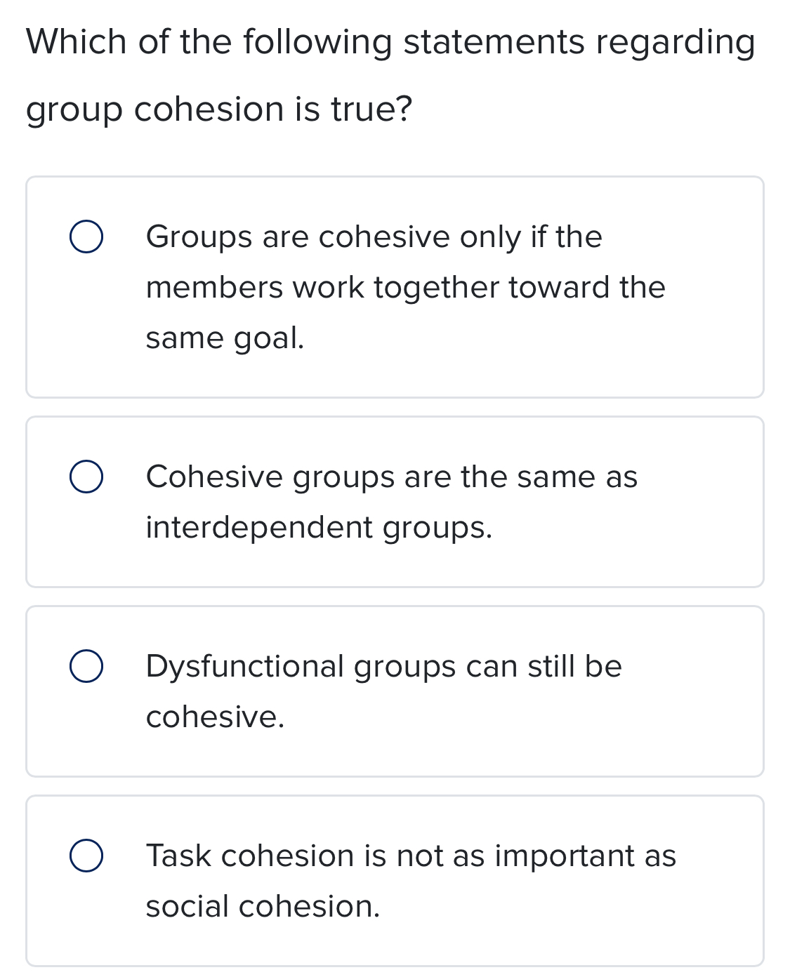 Solved Which of the following statements regarding group | Chegg.com