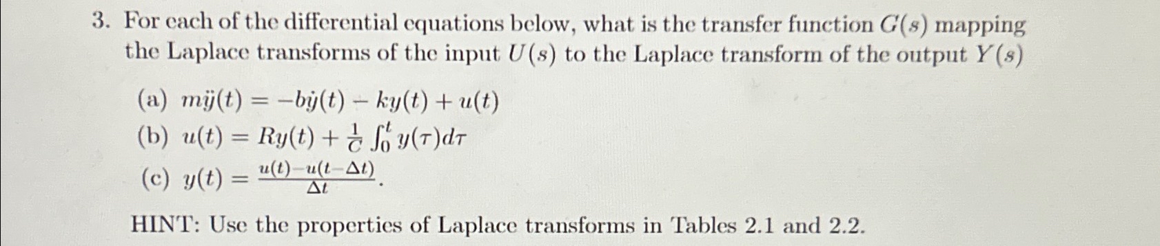 Solved For each of the differential equations below, what is | Chegg.com