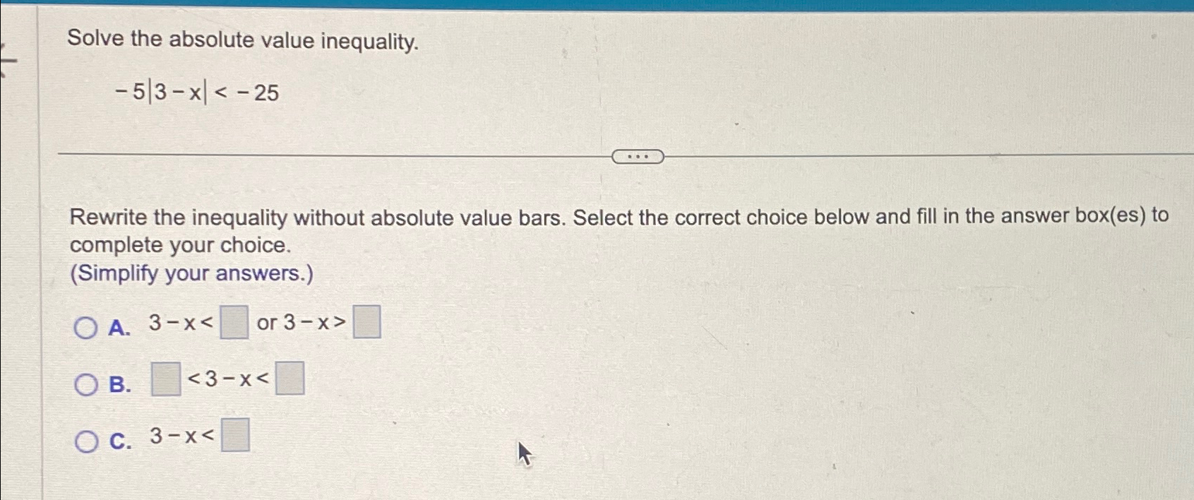 Solved Solve the absolute value | Chegg.com
